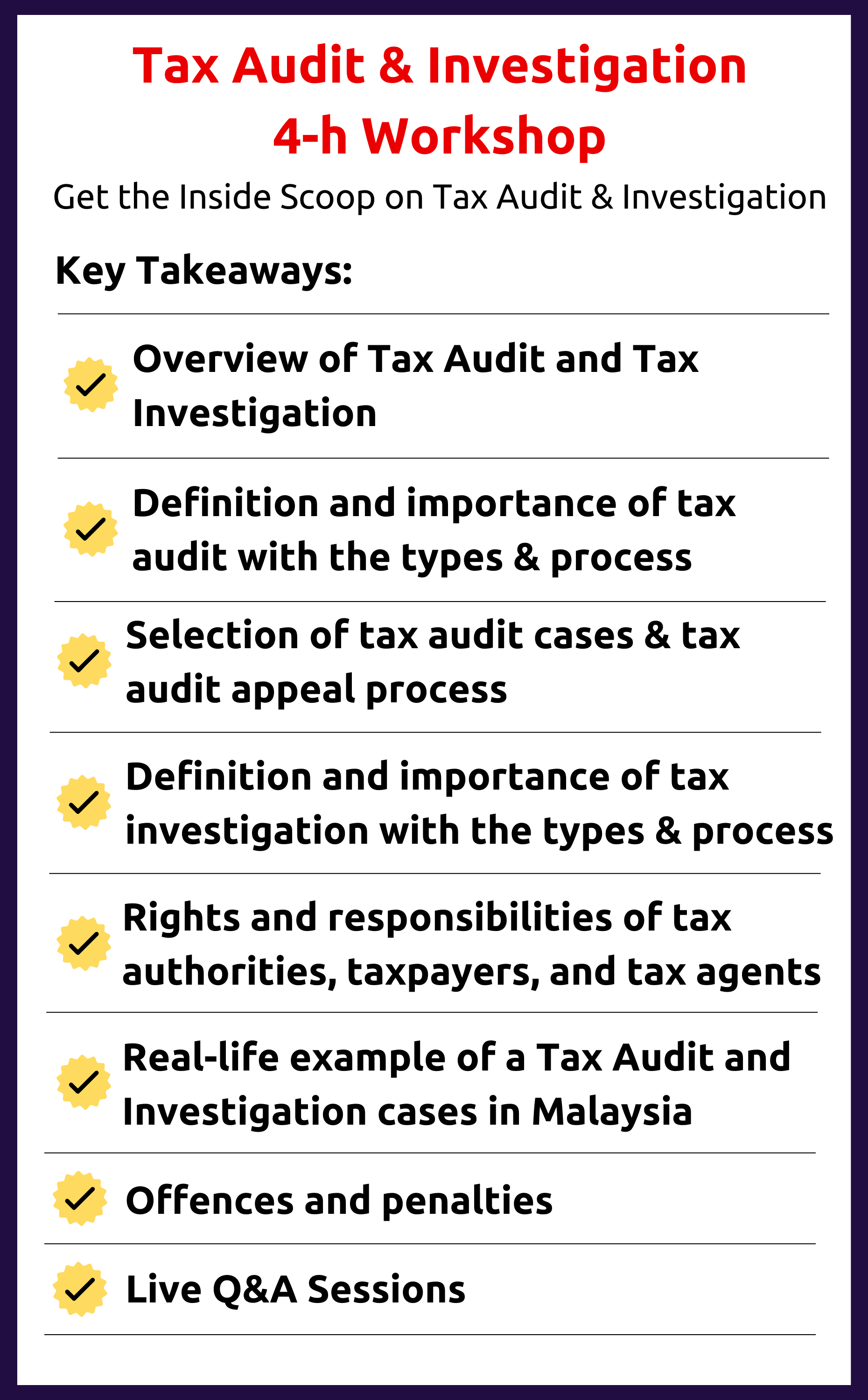 《Tax Audit and Investigation》 Webinar